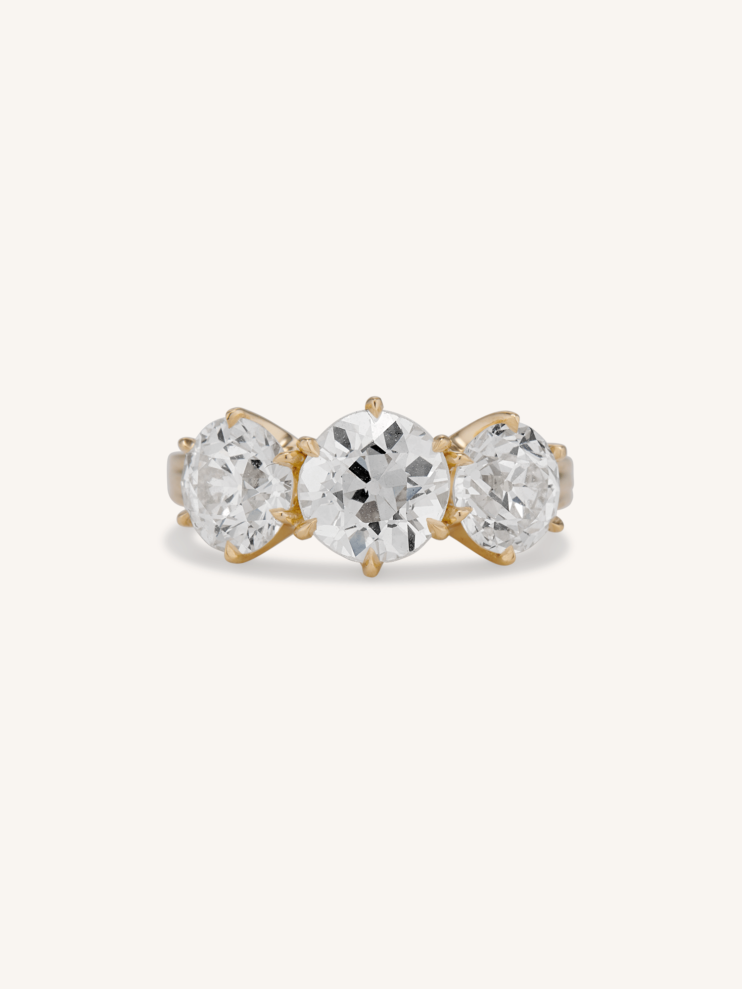 Alya Antique Three Stone Old European Cut Diamond Engagement Ring – Erstwhile