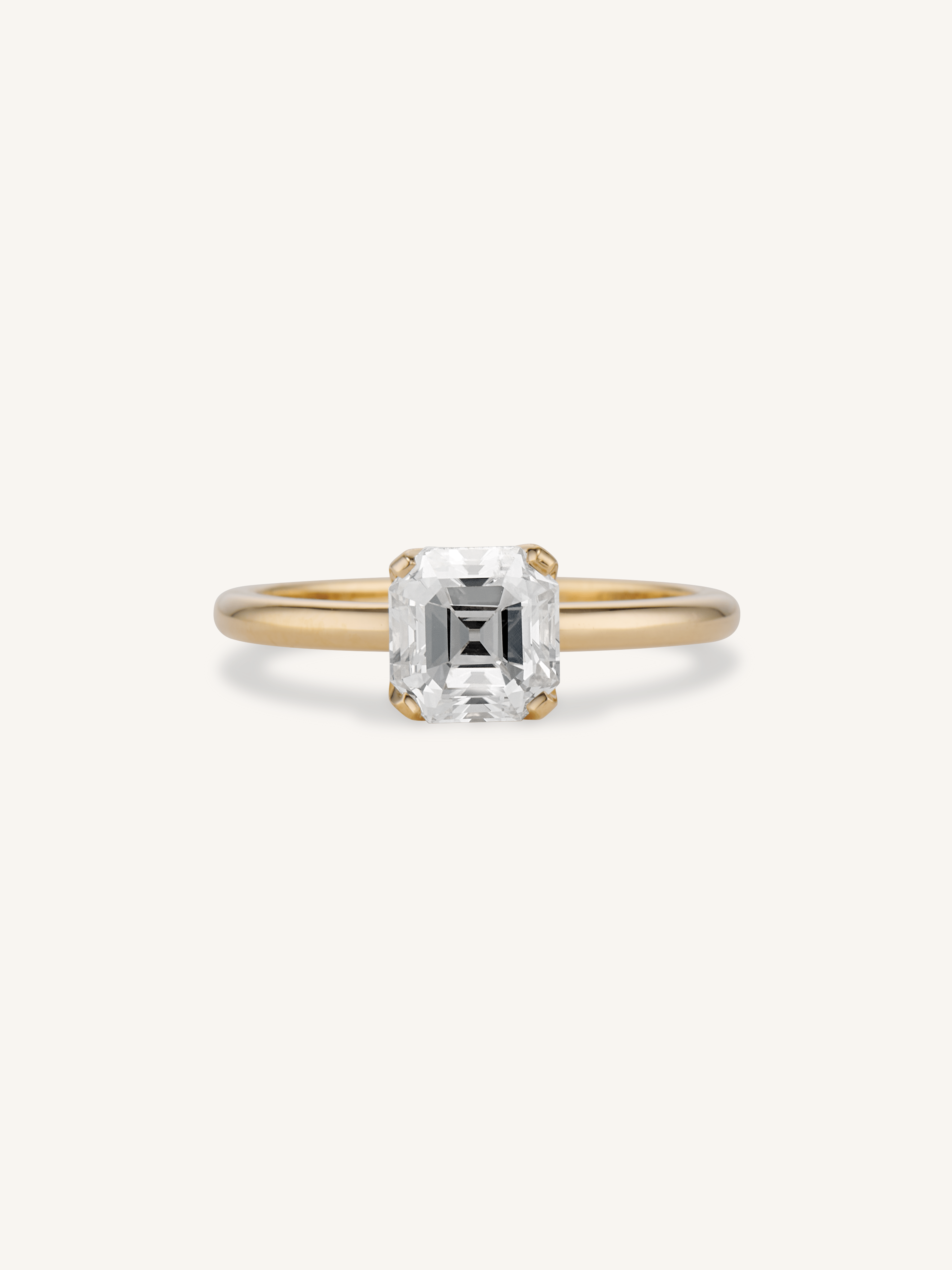 Asscher Cut Diamond 18k Gold Solitaire Engagement Ring – Erstwhile Jewelry