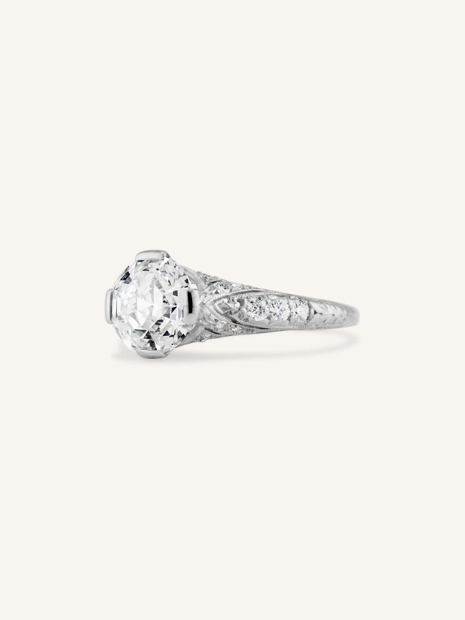 Tiffany & Co. Art Deco Round Step Cut Diamond Vintage Engagement Ring ...