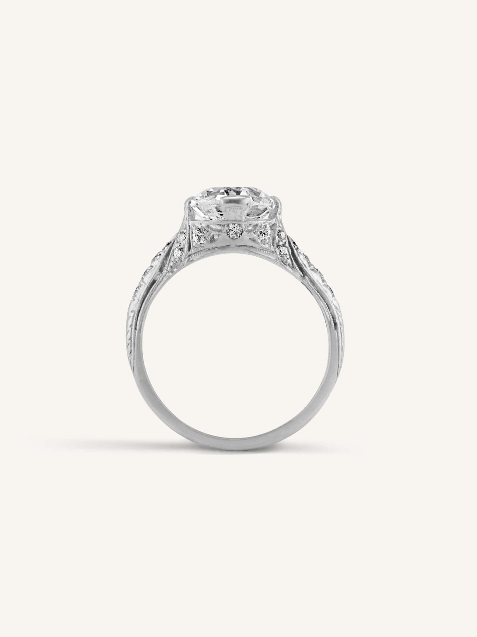 Tiffany & Co. Art Deco Round Step Cut Diamond Vintage Engagement Ring ...